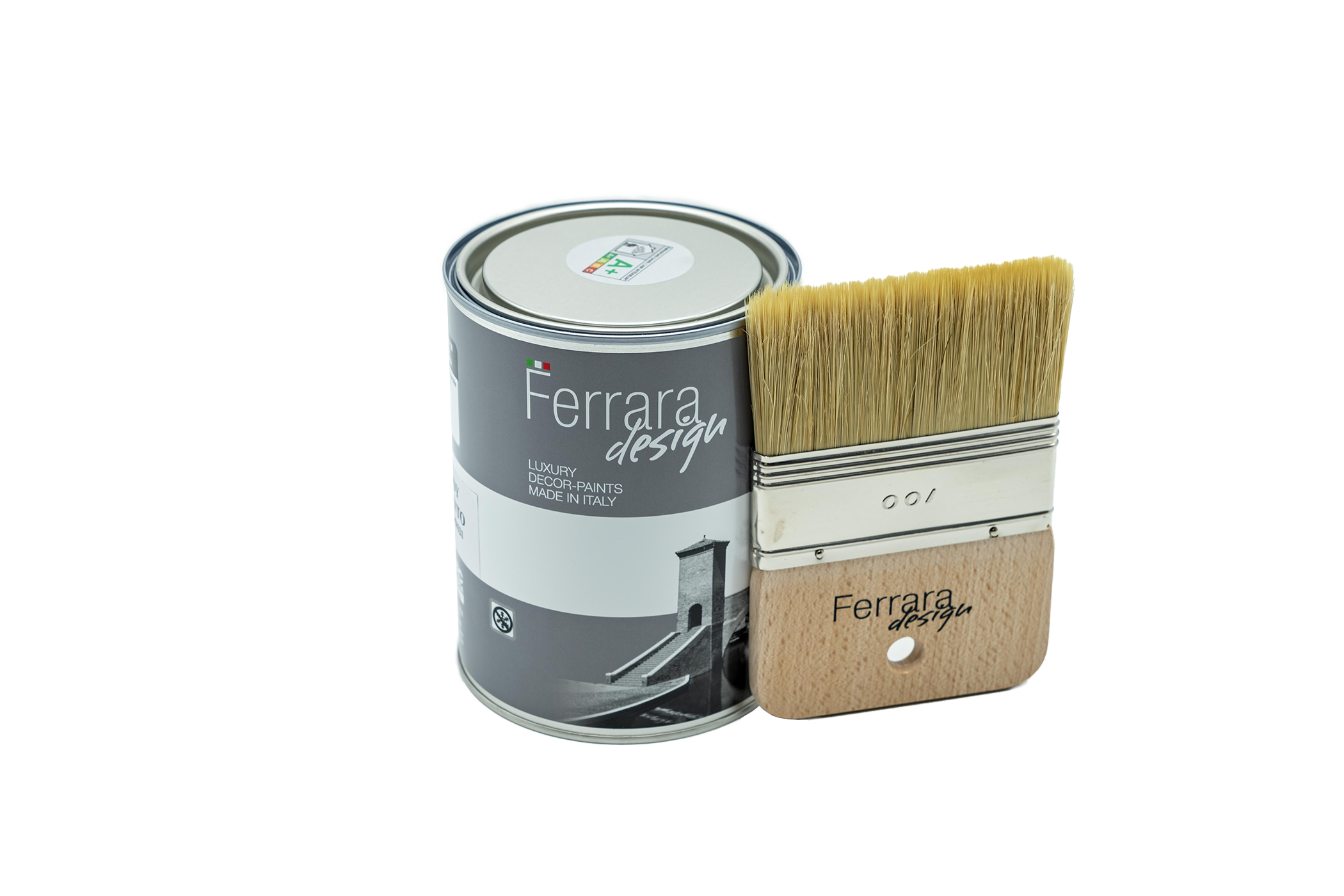 Set de 2 buc, vopsea decorativa Sandy argintiu 1l + 1 buc pensula ...